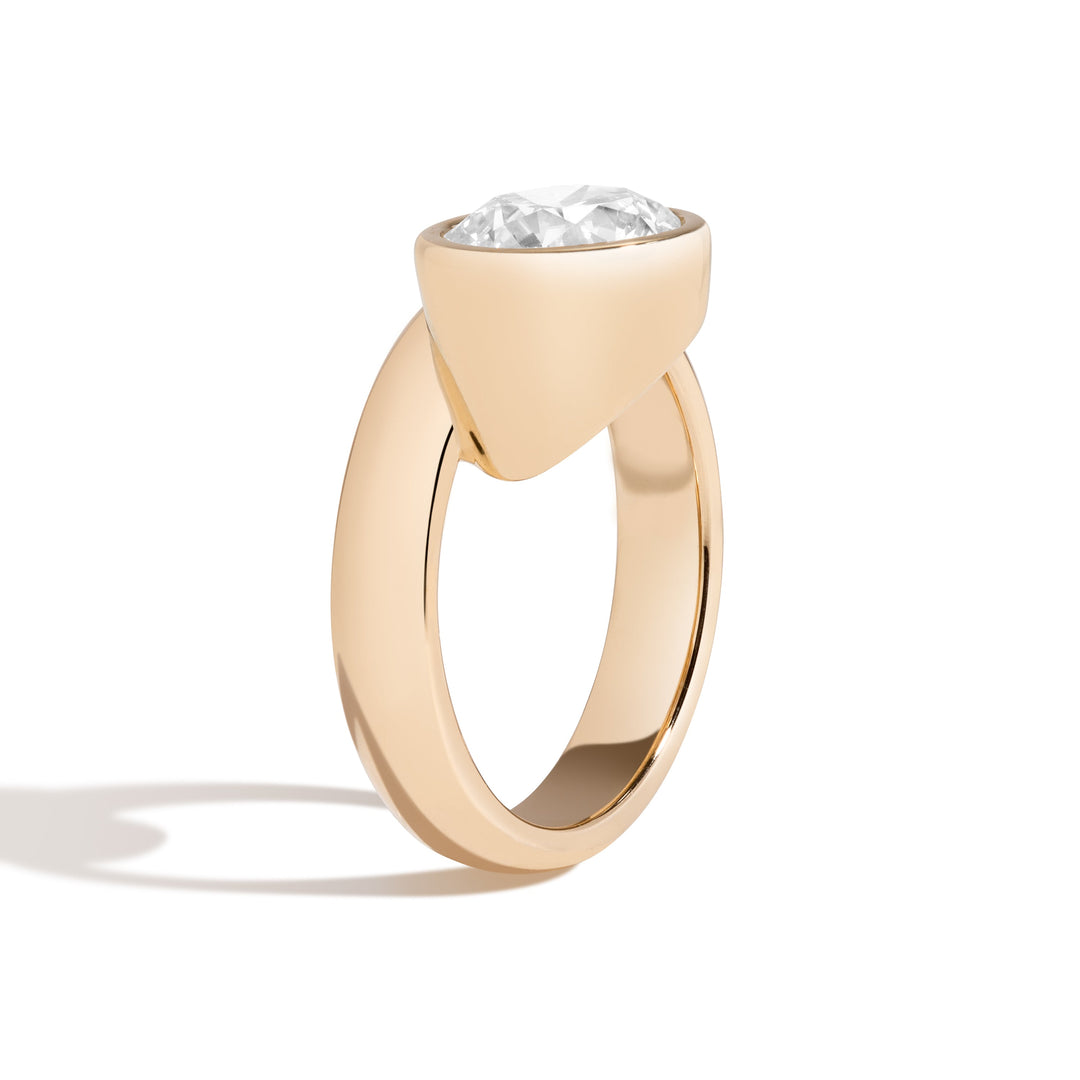 Round Wide Side Set Rivet Engagement Ring – Shahla Karimi