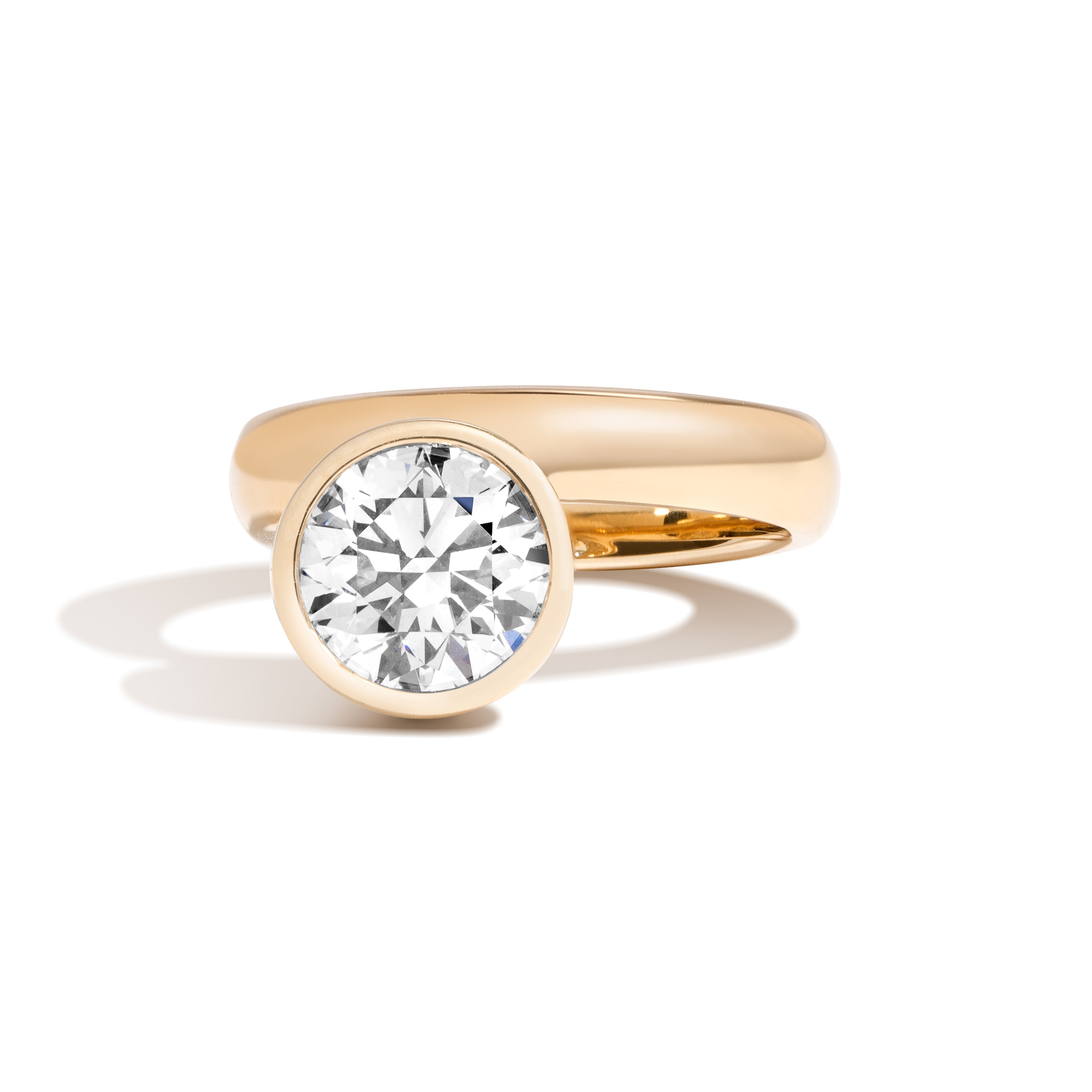 Round Wide Side Set Rivet Engagement Ring – Shahla Karimi