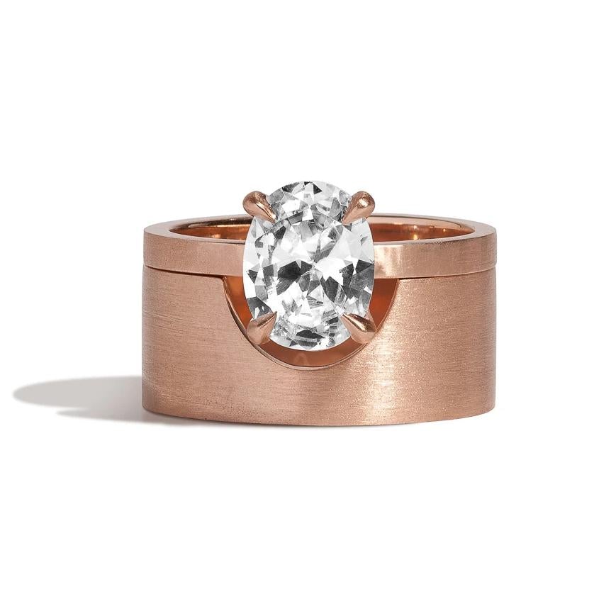 Mid-Century Kahn Oval Ring with Cigar Band – Shahla Karimi